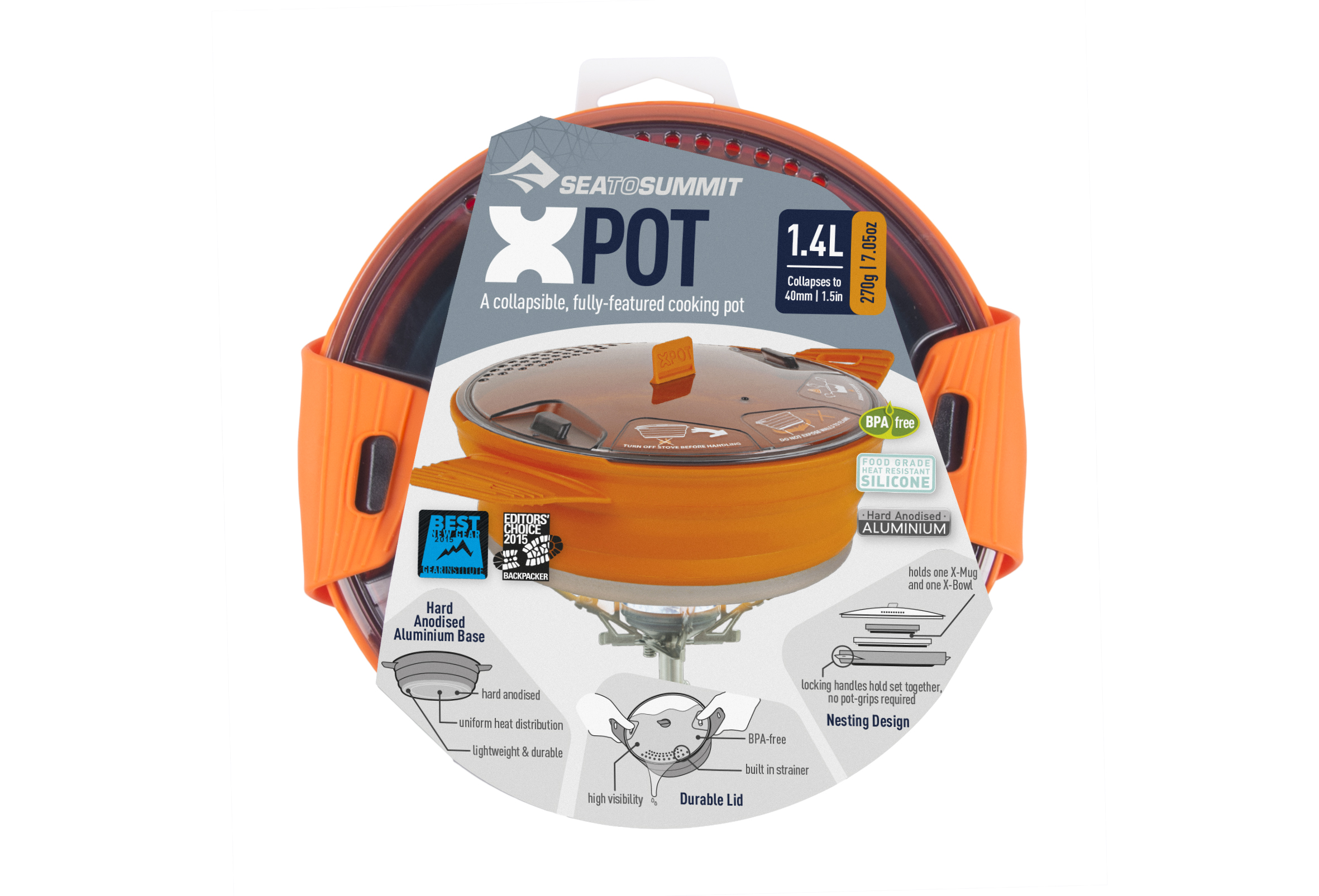 X-POT COLLAPSIBLE POTS FOR QUICK & EASY BACKCOUNTRY COOKING 1.4L